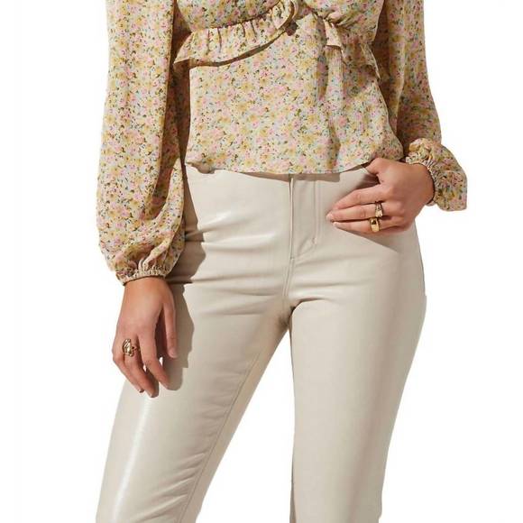 Astr | Tops | New Astr Long Sleeve Tie Back Ruffle Bust Top In Mustard ...